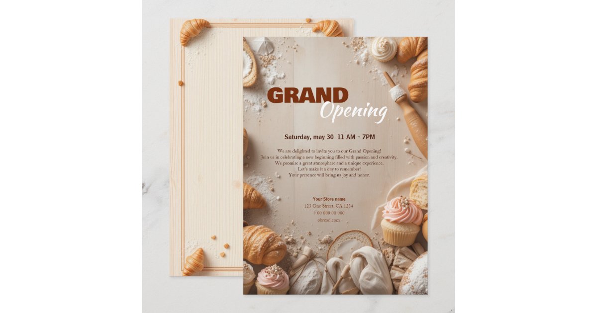 Custom Bakery Grand Opening Invitation | Zazzle