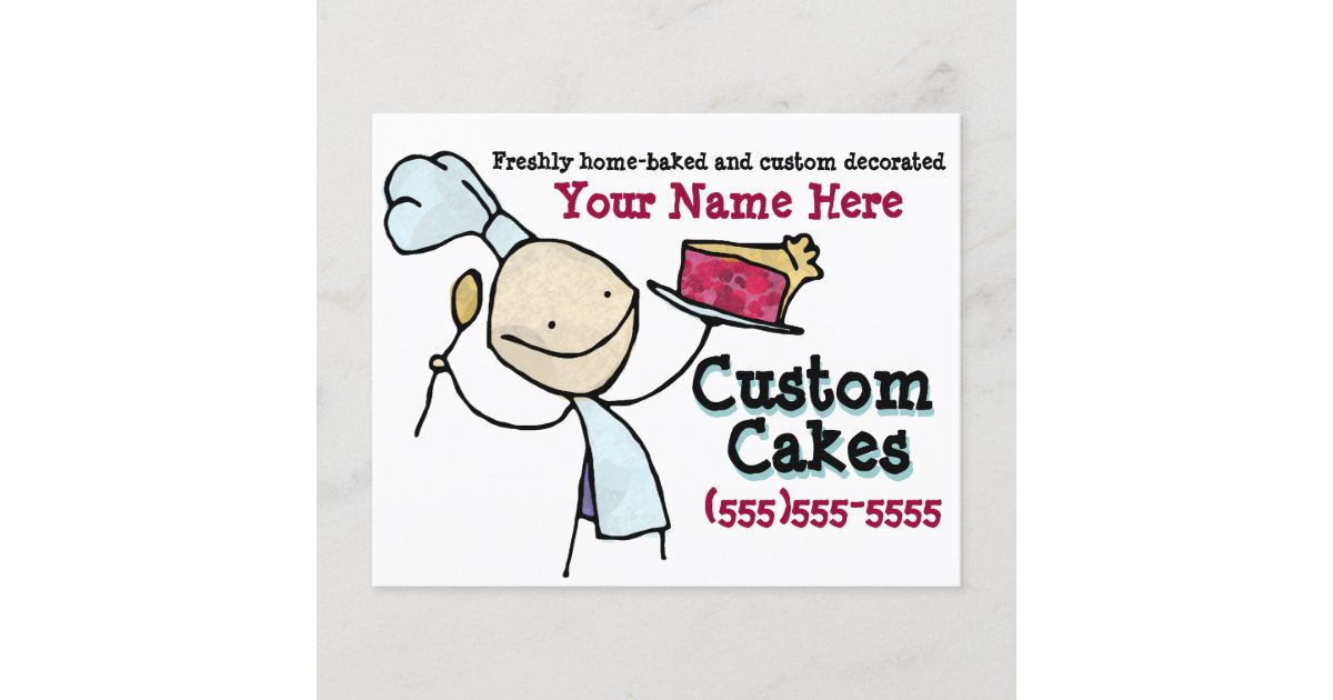 Custom Baking. Cake Decorating. Advertising flyer | Zazzle