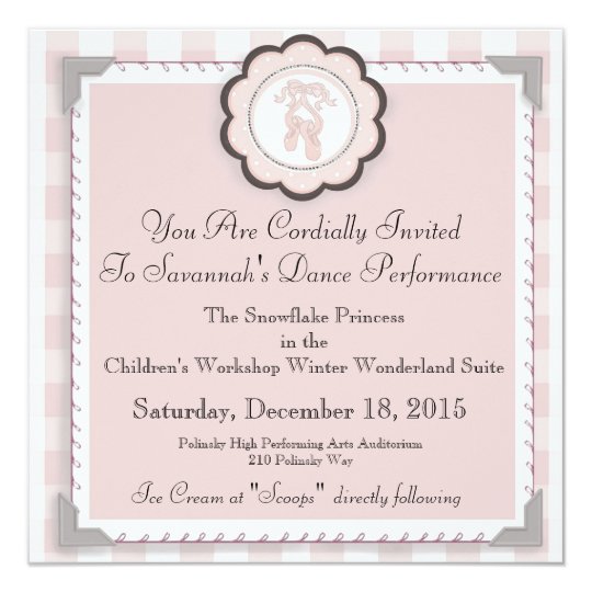 Custom Ballet Performance Announcement - | Zazzle.com
