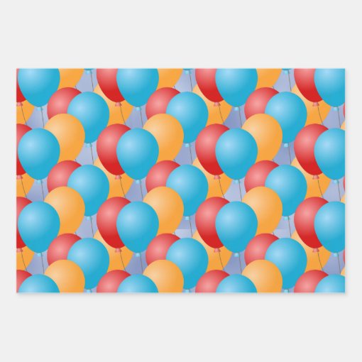 Custom Balloons Happy Birthday Wrapping Paper Sheets | Zazzle