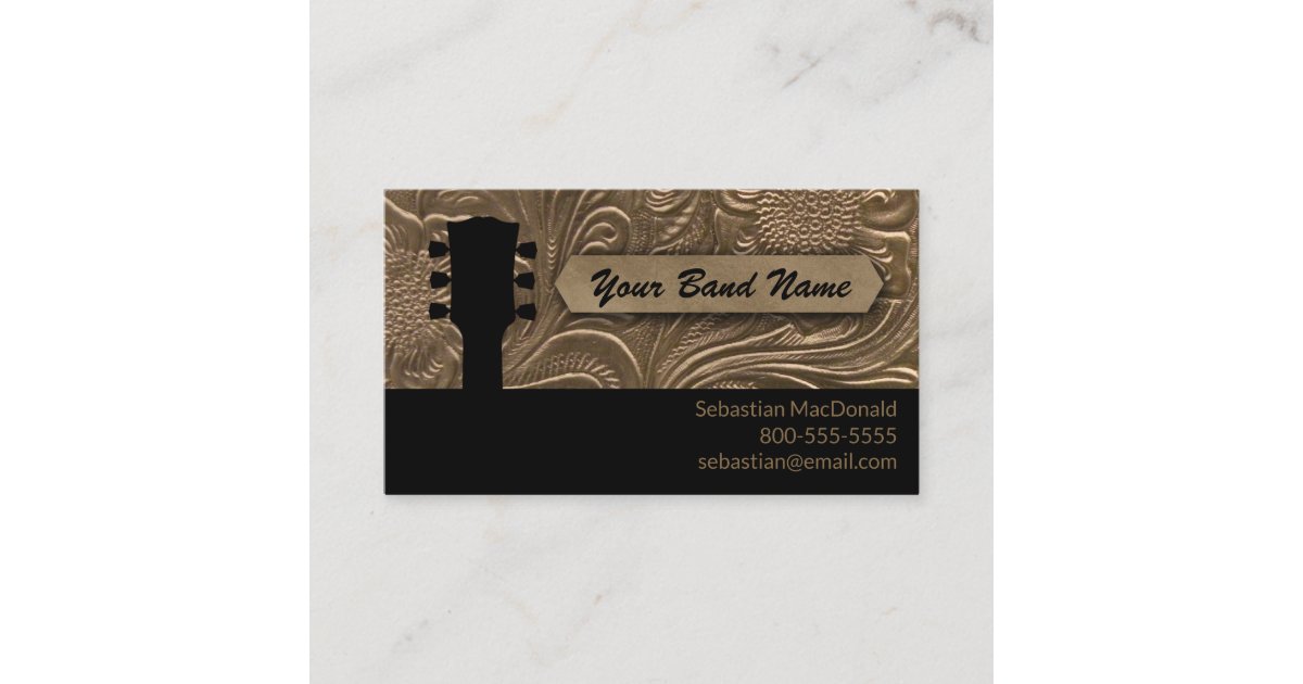 Custom Band Guitar Country Western Music Musician Business Card | Zazzle