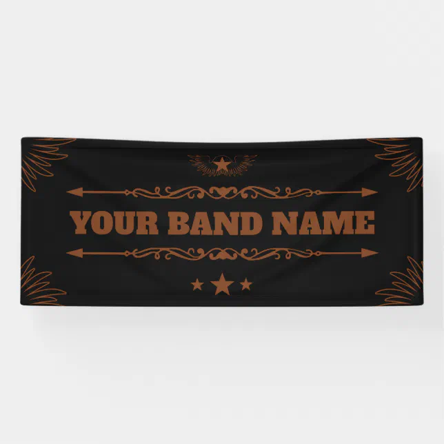 Custom Band Merch Country Western Music Rock Gig Banner | Zazzle