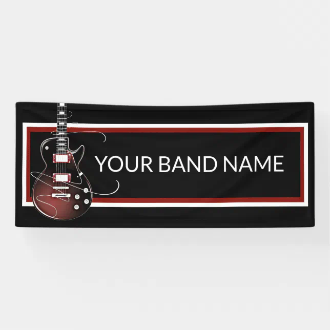 Custom Band Merch Guitar Rock Music Concert Gig Banner | Zazzle
