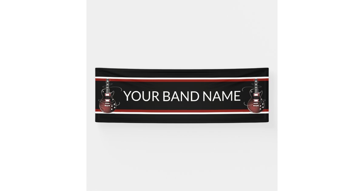 Custom Band Merch Guitar Rock Music Festival Gig Banner | Zazzle