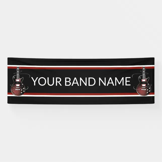 Custom Band Merch Guitar Rock Music Festival Gig Banner | Zazzle
