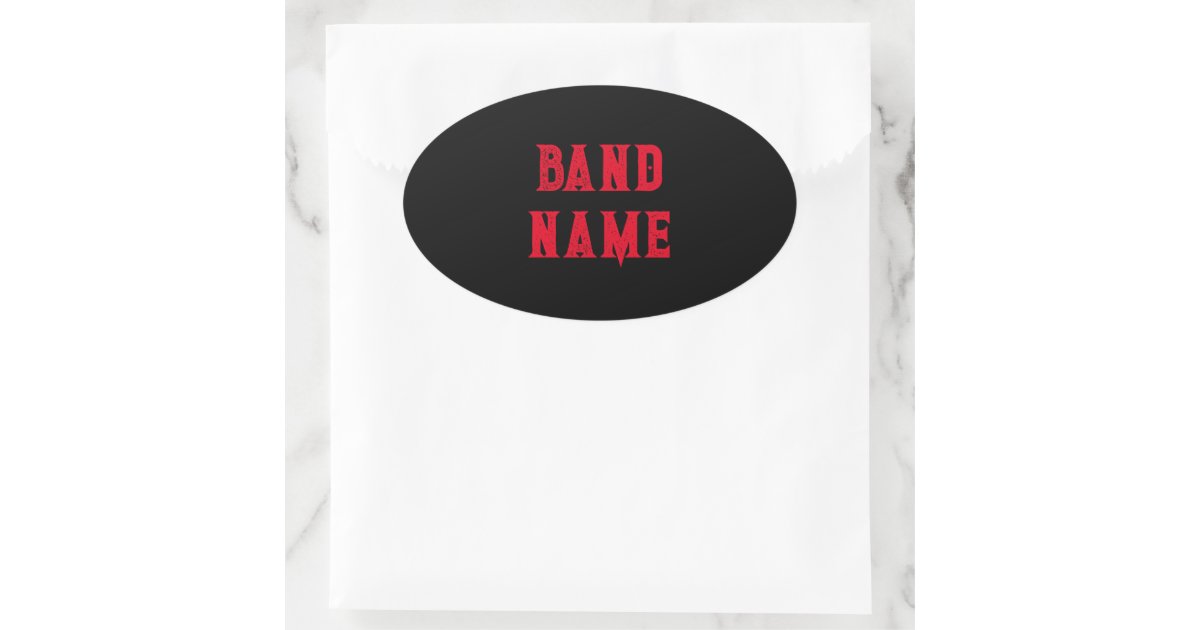 Custom Band Merch Oval Sticker | Zazzle