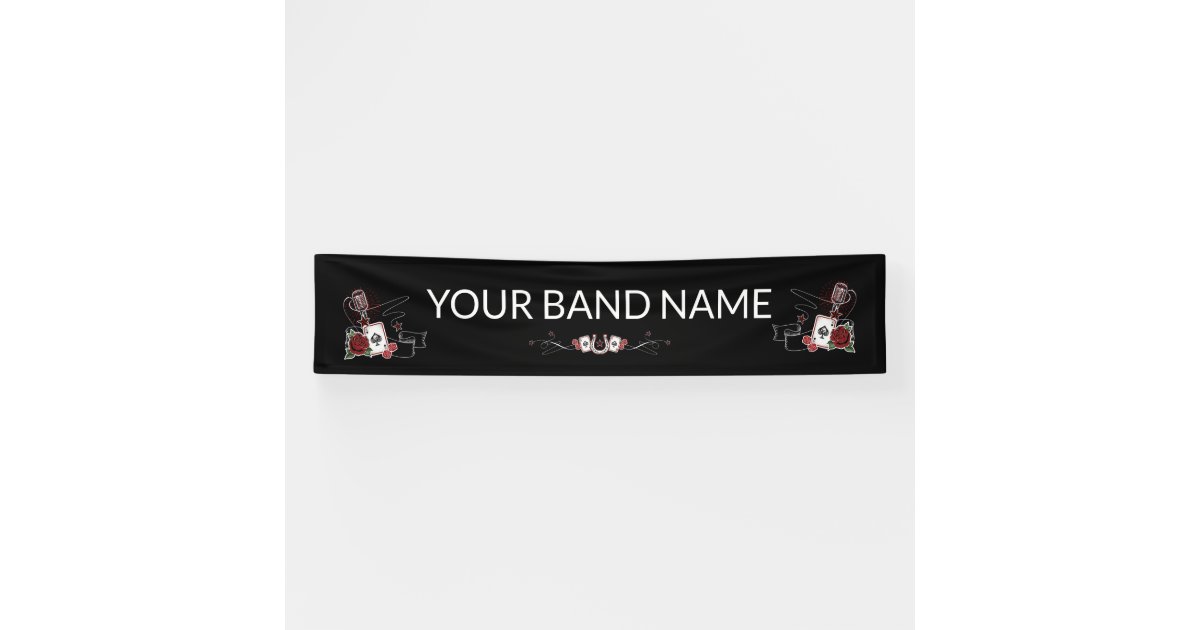 Custom Band Merch Rockabilly Tattoo Vinyl Banner | Zazzle