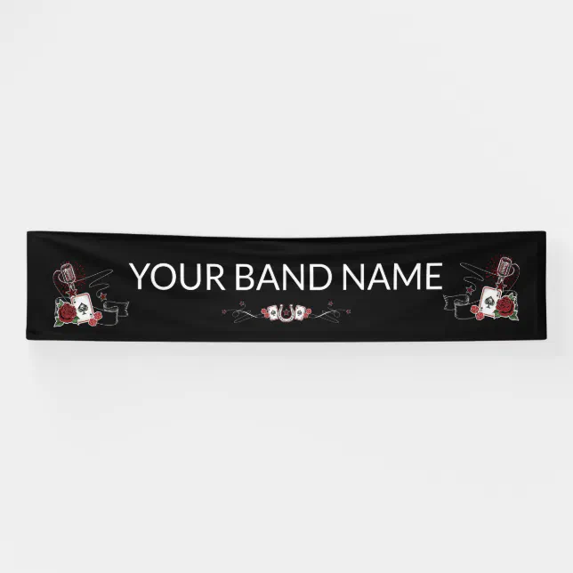 Custom Band Merch Rockabilly Tattoo Vinyl Banner | Zazzle