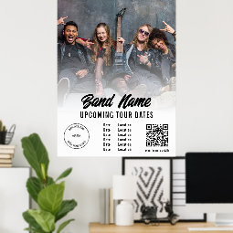 Custom Band Photo Logo QR Code Gigs Tour Dates Poster | Zazzle