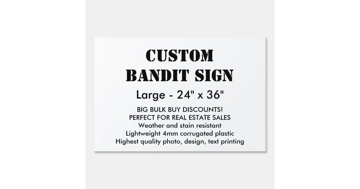 Custom Bandit Sign - Large 24" x 36" | Zazzle