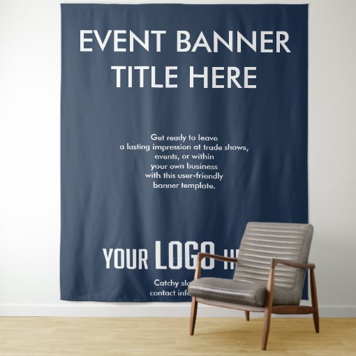 Custom Banner Sign Simple Business Logo Signage Tapestry | Zazzle