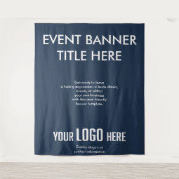 Custom Banner Sign Simple Business Logo Signage Tapestry | Zazzle