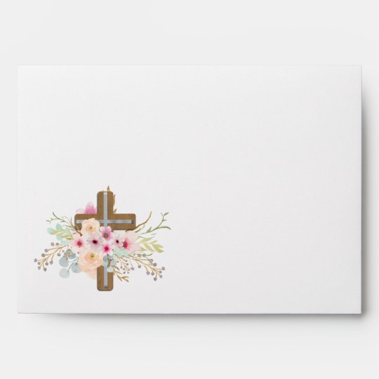 Custom Baptism Communion Confirmation Floral Cross Envelope | Zazzle.com