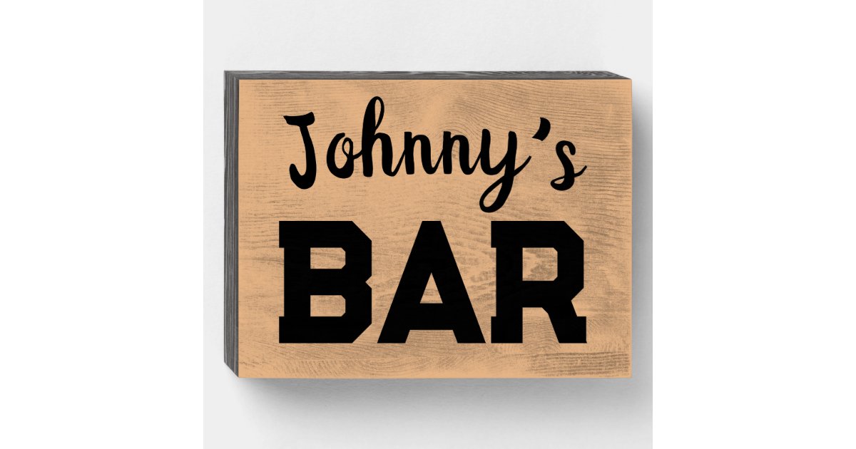 Custom Bar Personalized Wood Rustic Box sign | Zazzle