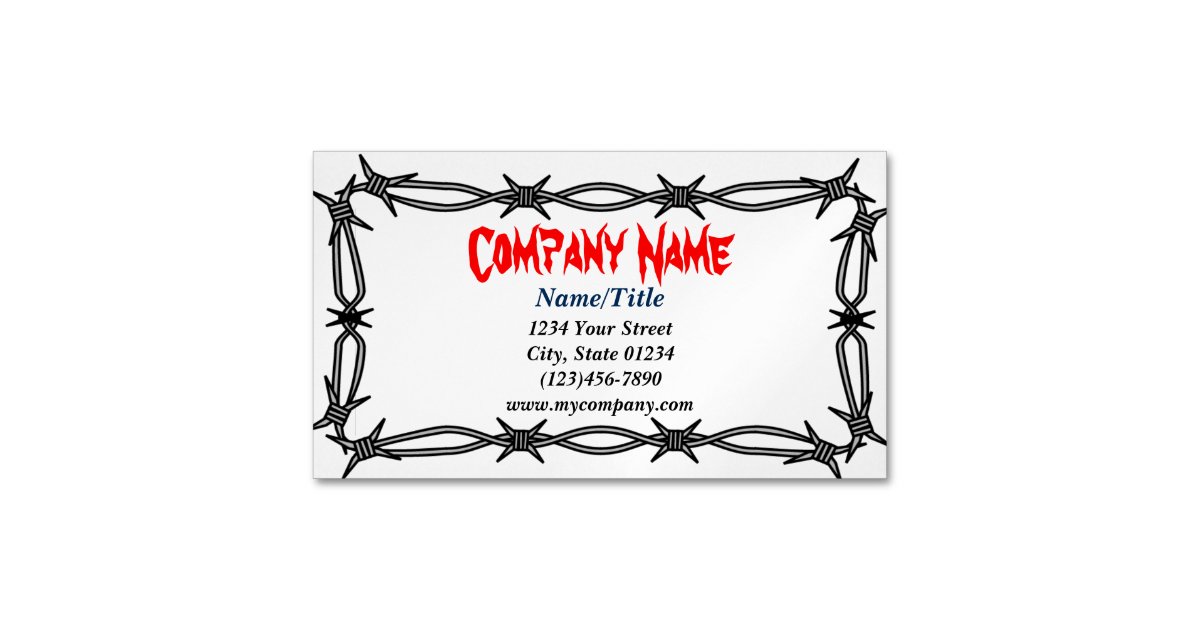 Custom Barbed Wire Magnetic Business Card | Zazzle