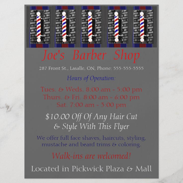 Custom Barber Shop / Advertisement / Flyer | Zazzle