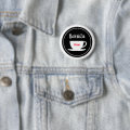 Custom barista name buttons for coffee cafe | Zazzle