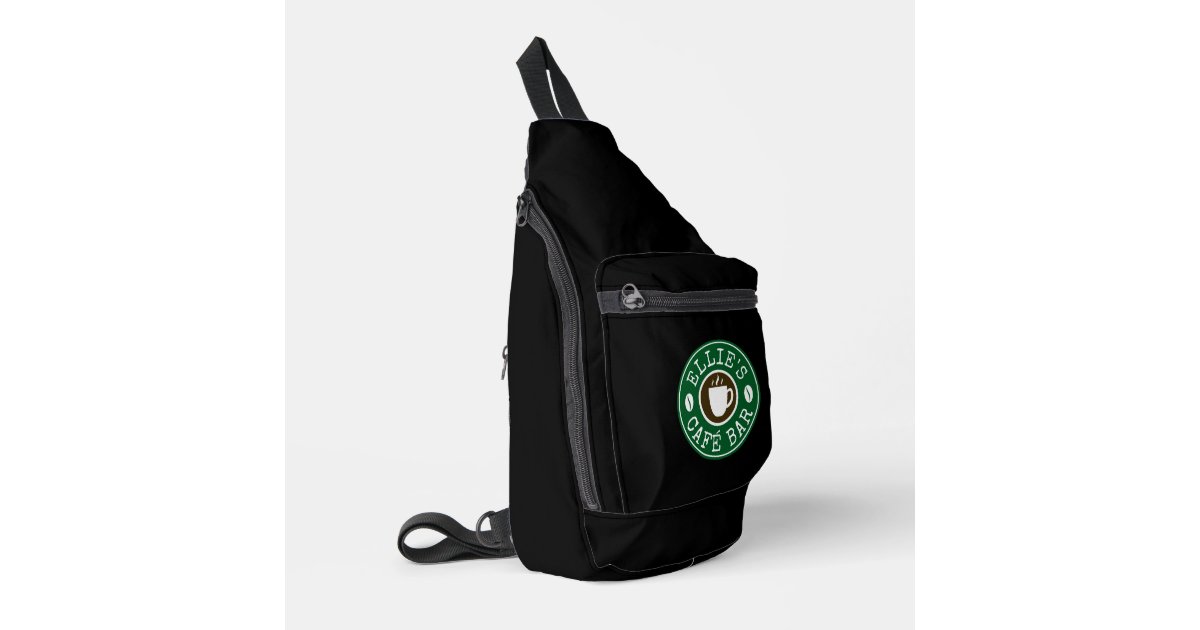 Custom barista sling bag with coffee shop logo | Zazzle