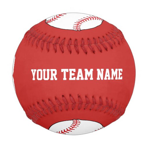 Custom Baseball Ball - Name Team Number Red | Zazzle