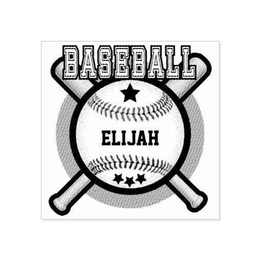 Custom Baseball Logo Rubber Stamp | Zazzle