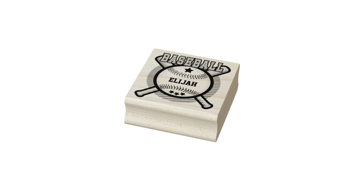 Custom Baseball Logo Rubber Stamp | Zazzle