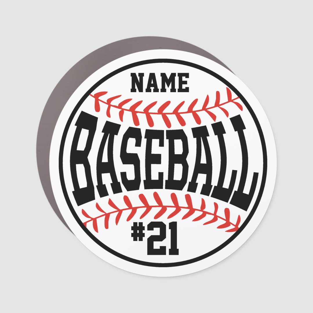Custom Baseball Player Car Baseball Team Magnet | Zazzle