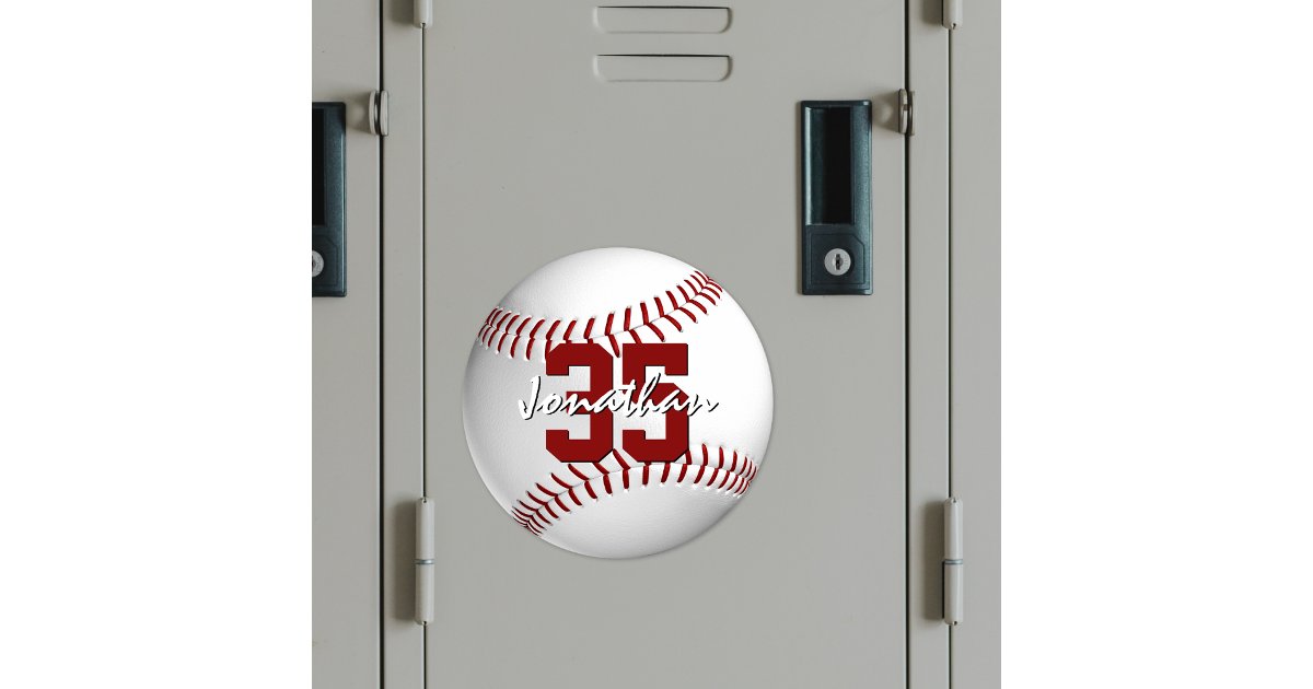 custom baseball softball school locker or car magnet | Zazzle