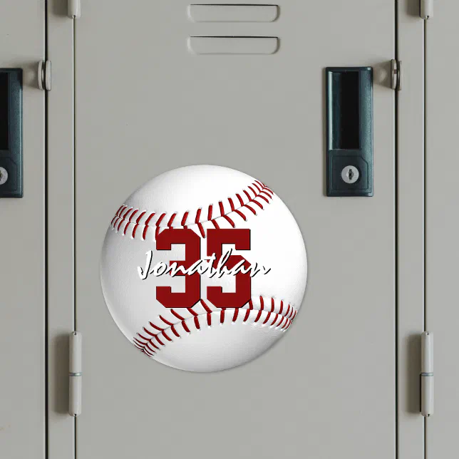 custom baseball softball school locker or car magnet | Zazzle