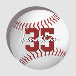 custom baseball softball school locker or car magnet | Zazzle