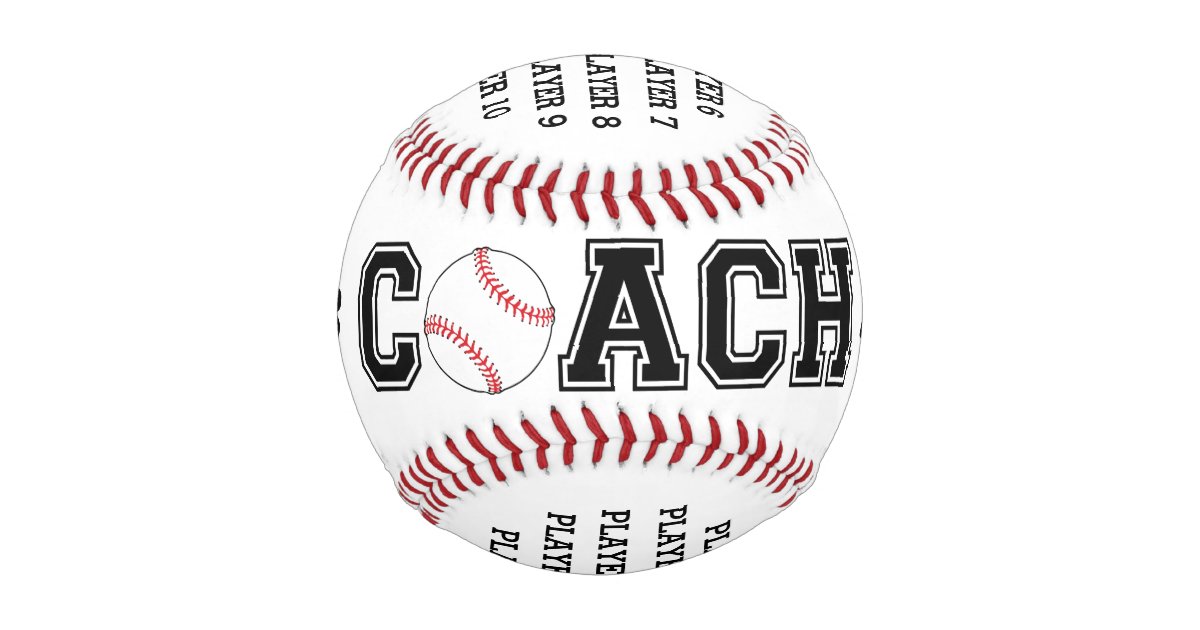 Custom baseball team coach ball makes a great gift | Zazzle