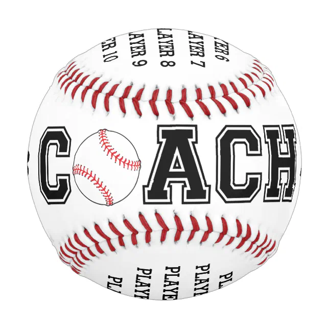 Custom baseball team coach ball makes a great gift | Zazzle