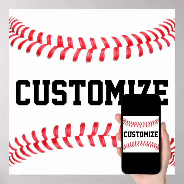 Custom Baseball Team or Player Name Poster | Zazzle