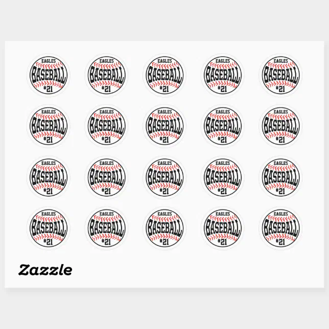 Custom Baseball Team Stickers Baseball Player | Zazzle