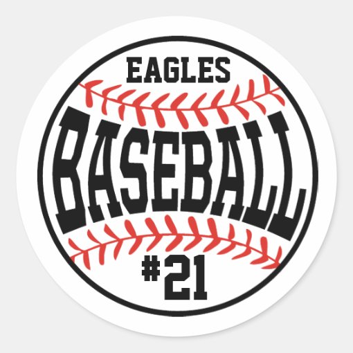 Custom Baseball Team Stickers Baseball Player | Zazzle
