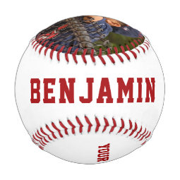 Custom Baseball with Name Number Photo Kids | Zazzle