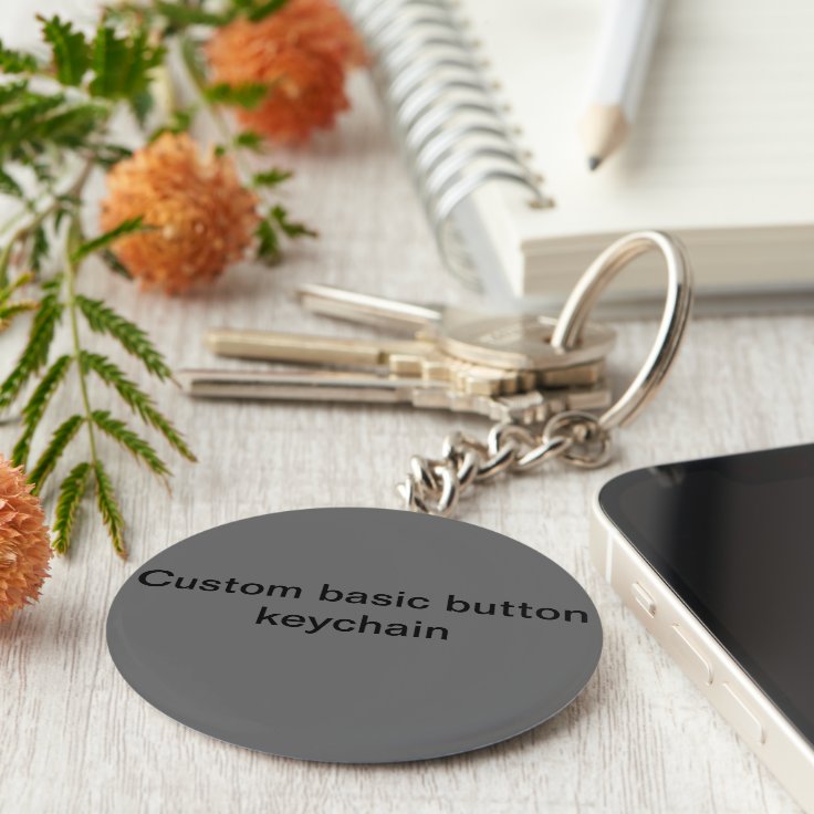 Custom basic button keychain | Zazzle