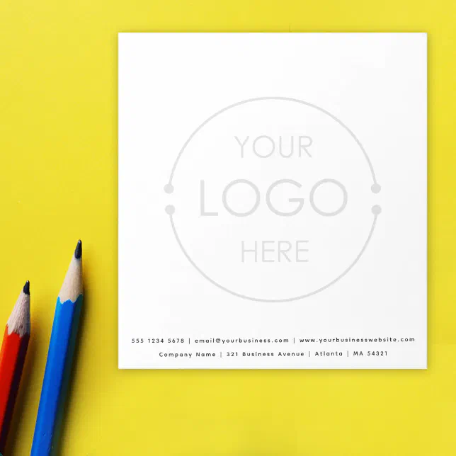 Custom Basic Opaque Business Logo Background Notepad | Zazzle