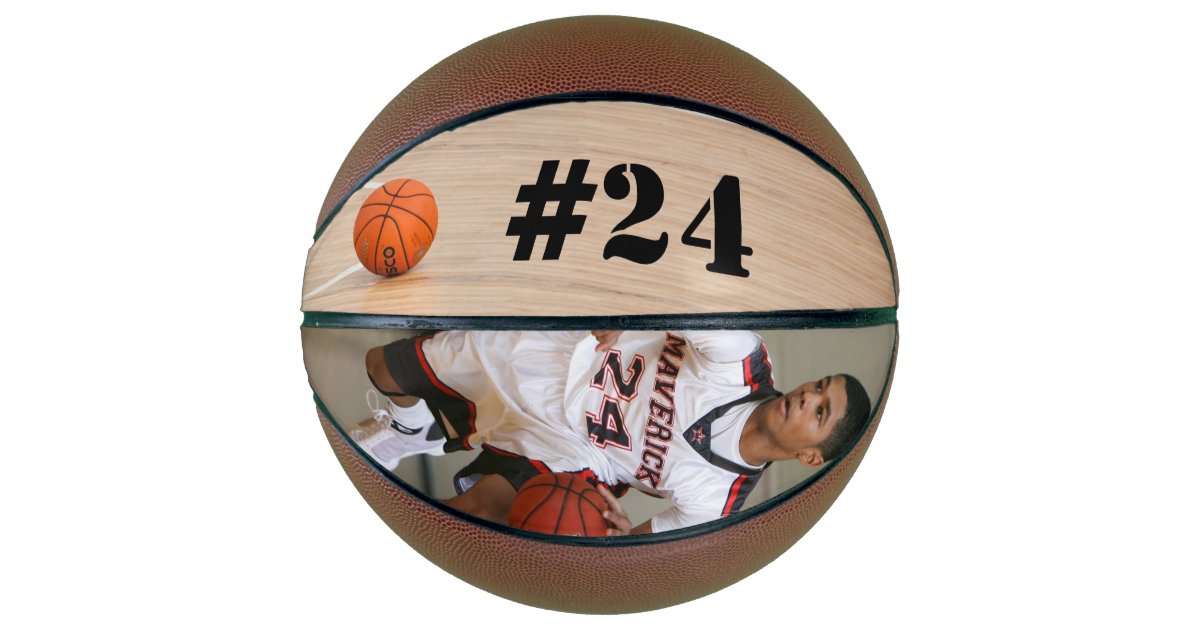 Custom Basketball - Add your image & Number | Zazzle