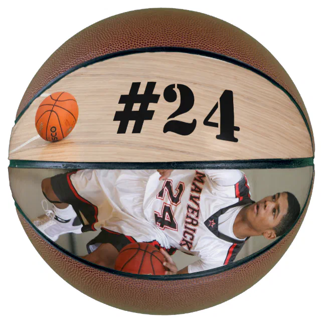 Custom Basketball - Add your image & Number | Zazzle