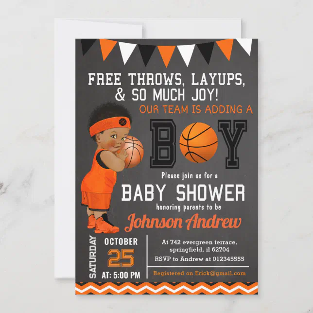 Custom Basketball Baby Shower Invitation | Zazzle