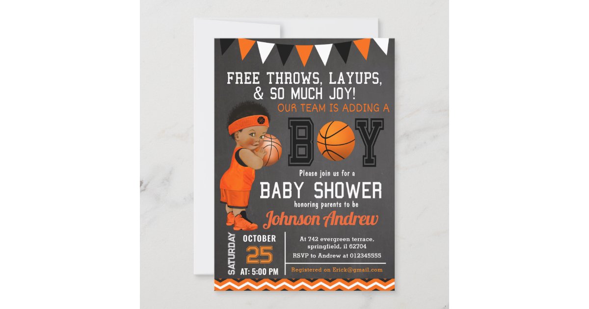 Custom Basketball Baby Shower Invitation | Zazzle