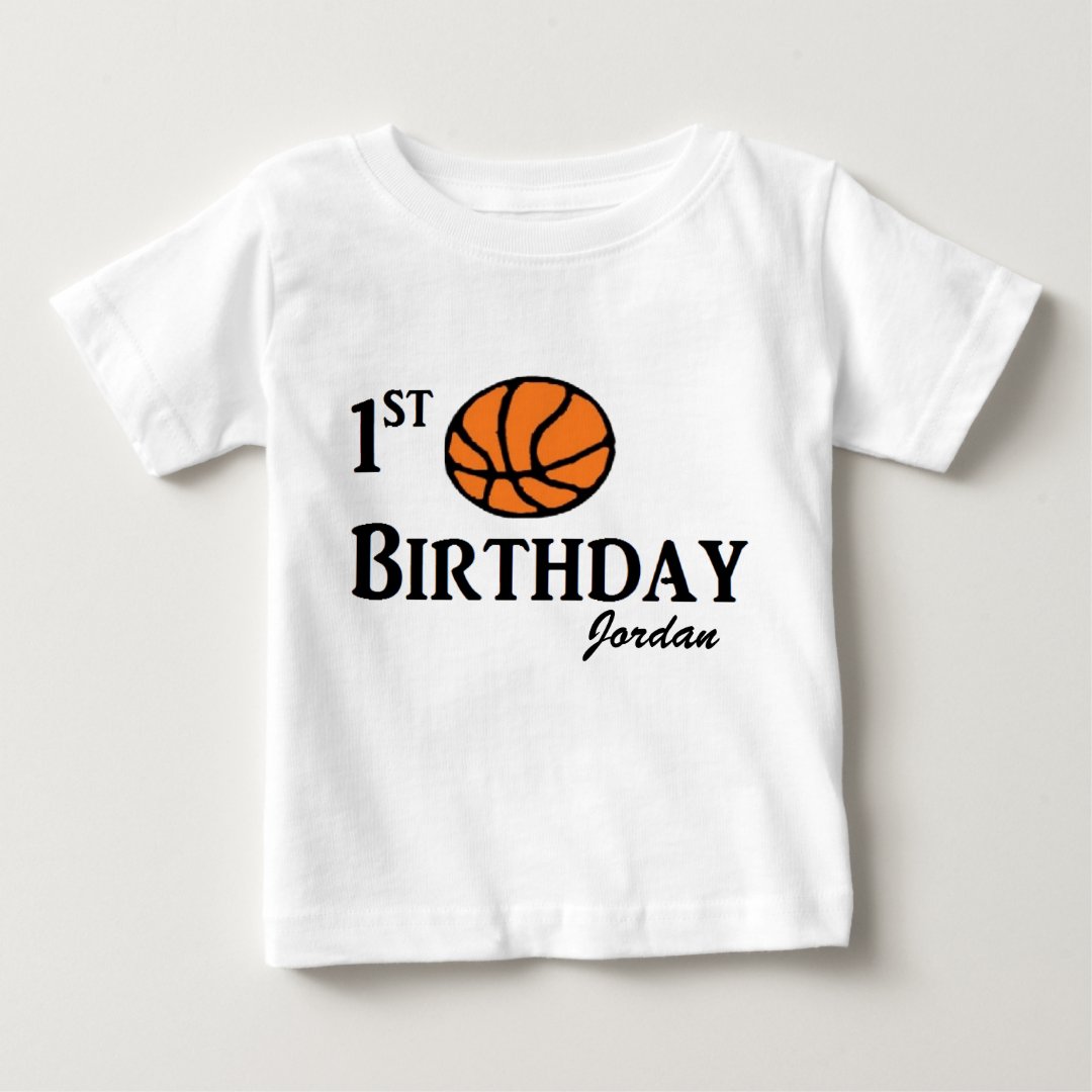 Custom Basketball First birthday shirt 1 year | Zazzle