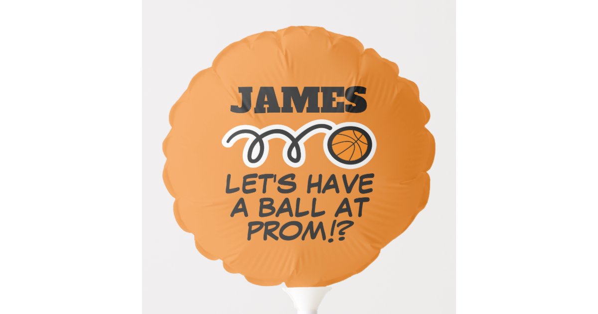 Custom basketball hoco prom proposal gift balloon | Zazzle