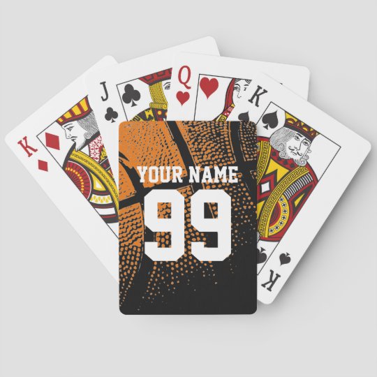 Custom basketball jersey number playing cards | Zazzle.com