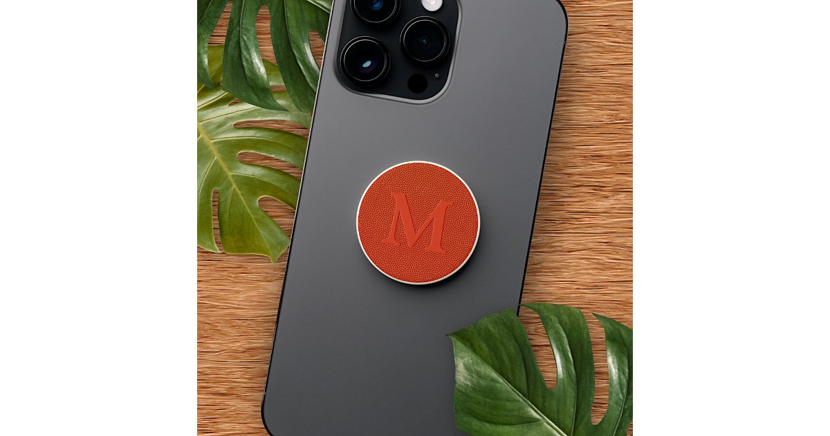 Custom Basketball Leather Skin Texture Pattern PopSocket | Zazzle