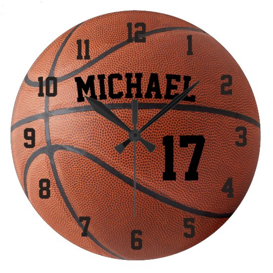 Custom Basketball Name Number Personalizable Large Clock | Zazzle.com