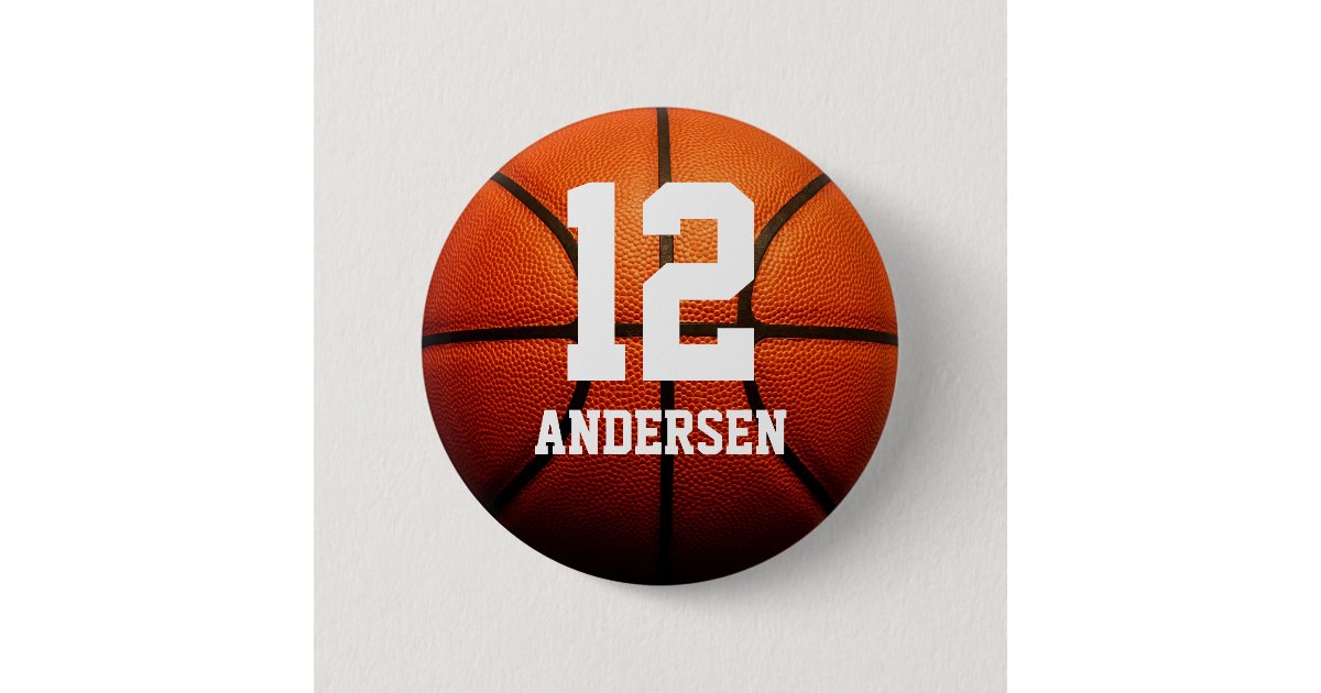 Custom Basketball Numbers Pinback Button | Zazzle