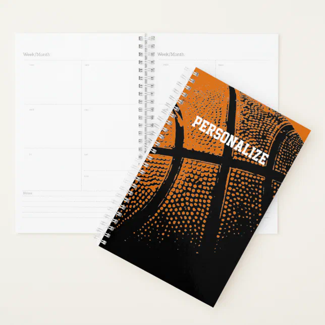 Custom basketball player and coach spiral planner | Zazzle