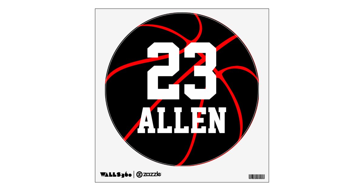 Custom Basketball Player Bedroom Sports Decor Wall Sticker | Zazzle