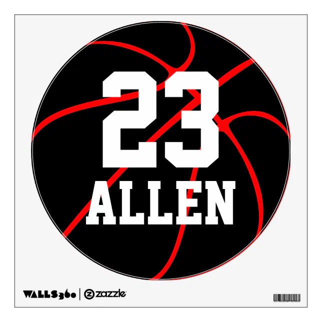 Custom Basketball Player Bedroom Sports Decor Wall Sticker | Zazzle